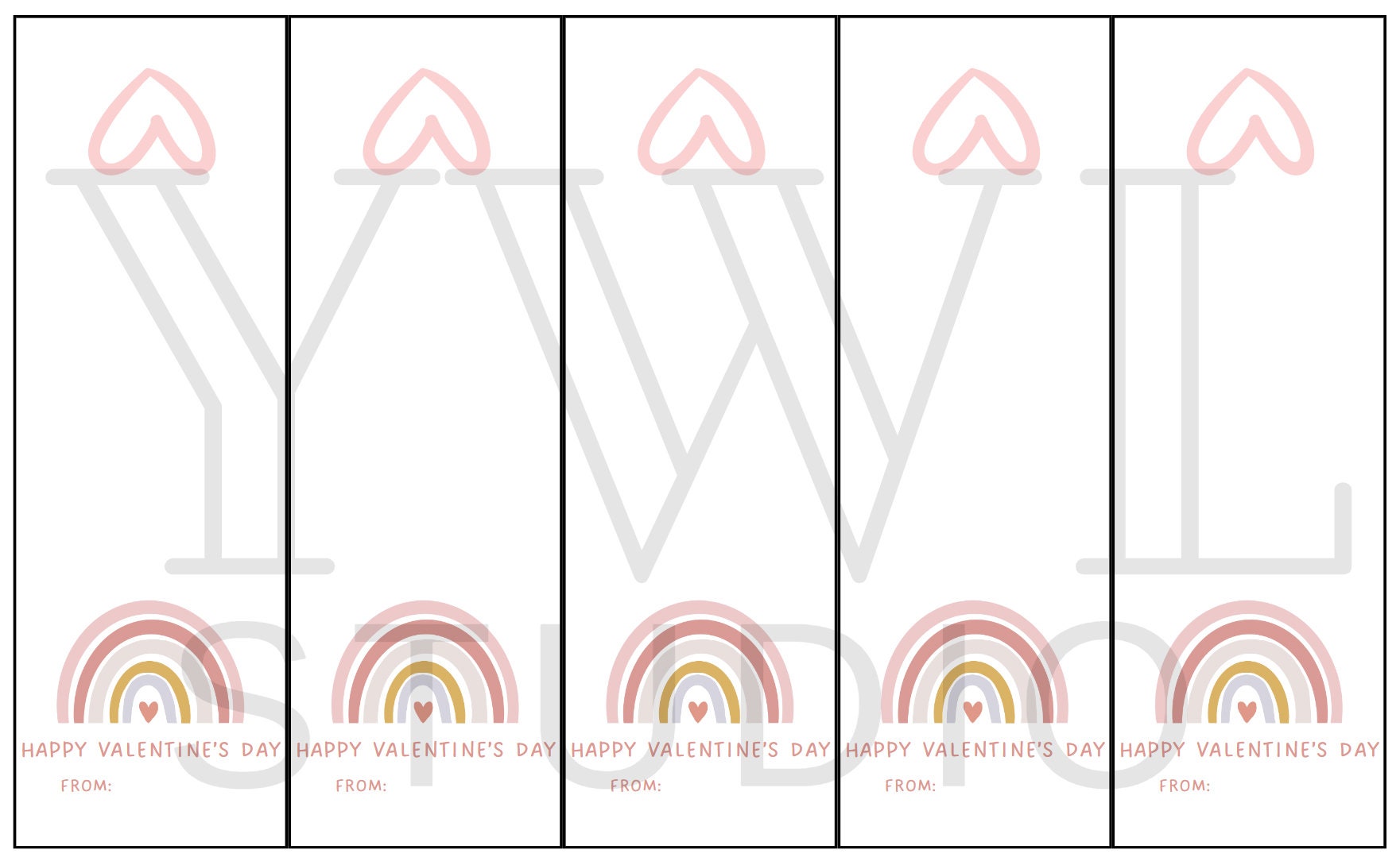 Printable Valentine Tag Printable Rainbow Valentine's Day Lollipop ...