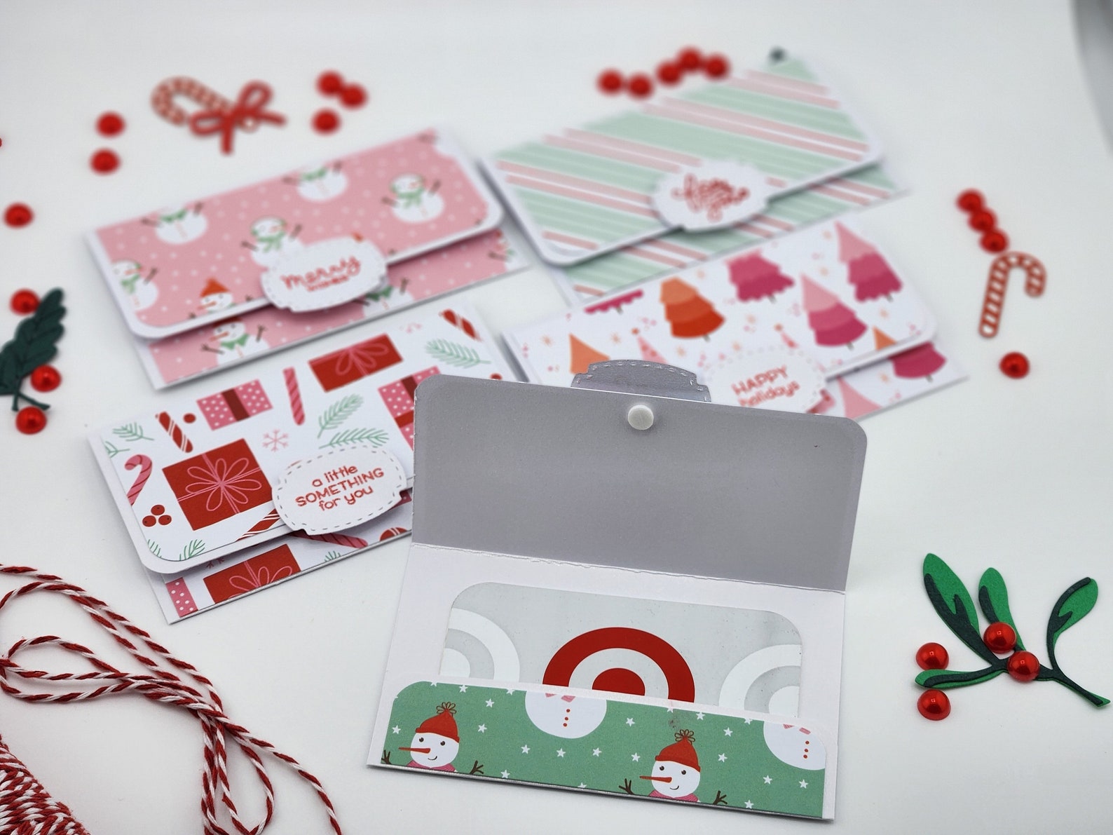 Christmas Gift Card Holders, Holiday Gift Card Holders, Pastel Gift ...