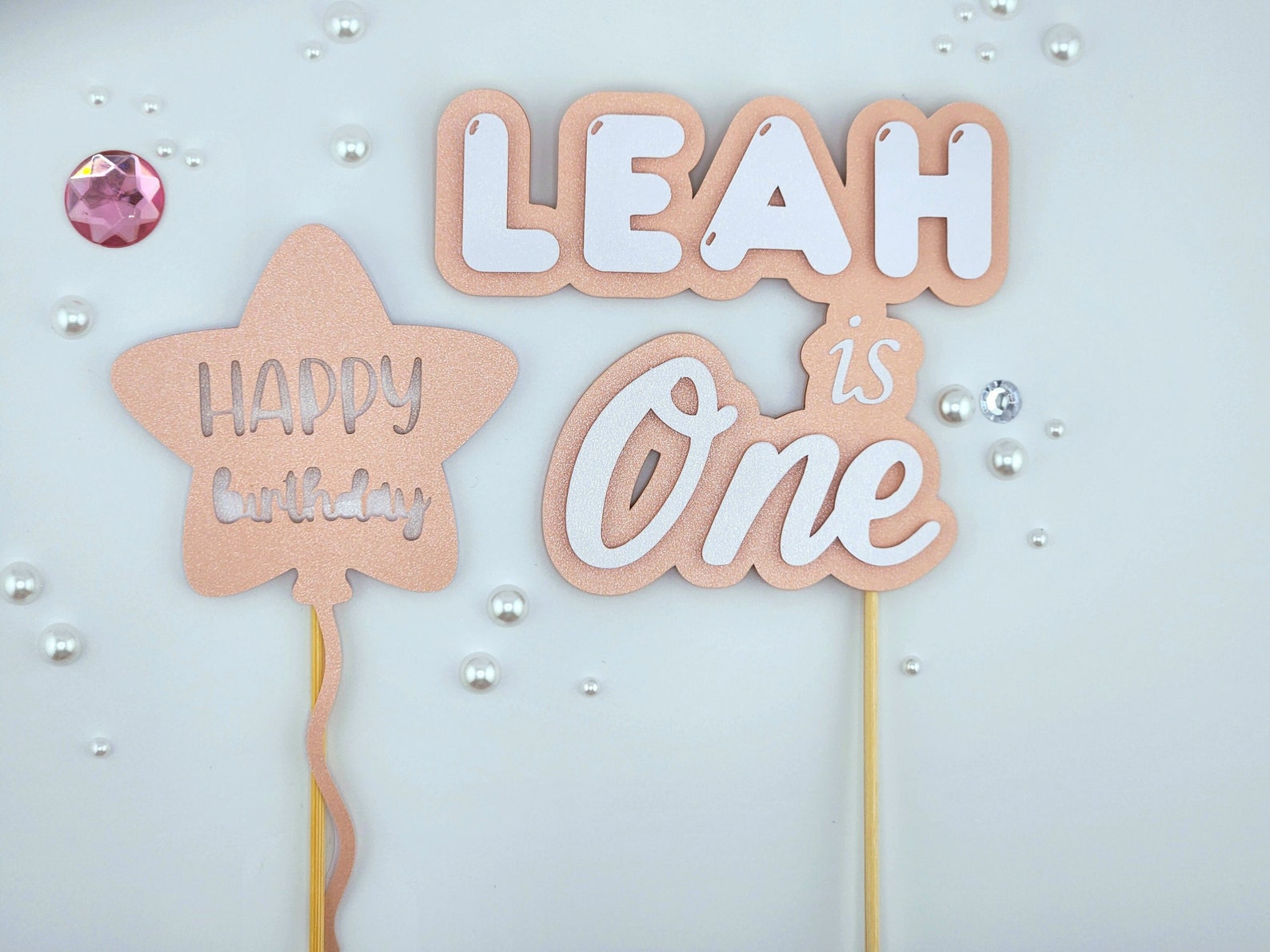 Custom Baby Birthday Cake Topper Personalized Baby Name Cake Topper One ...