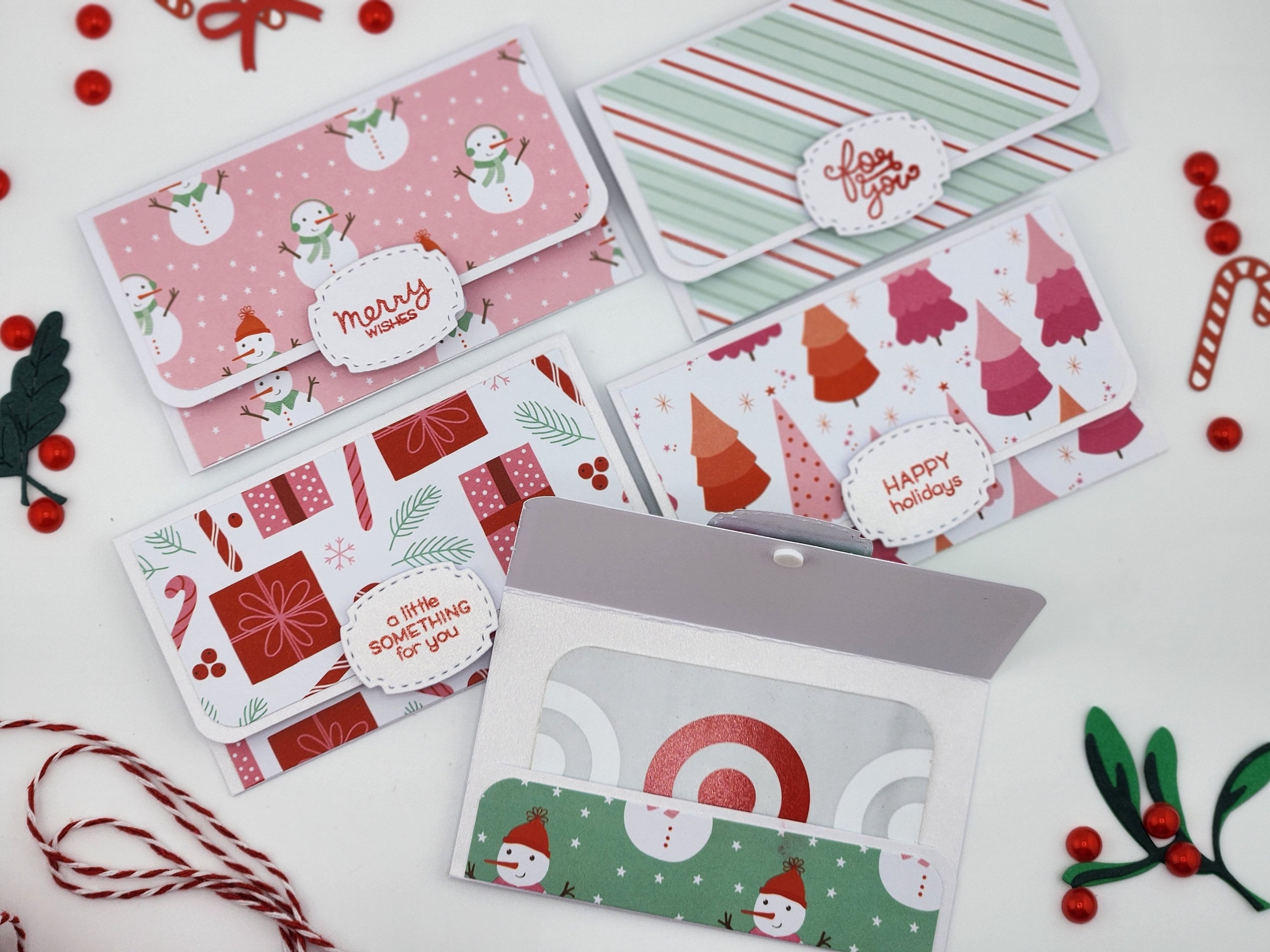 Pastel Christmas Gift Card Holders, Holiday Gift Card Holders, Gift ...