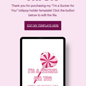 Editable Retro Valentine's Day Lollipop Holder Retro Valentine ...