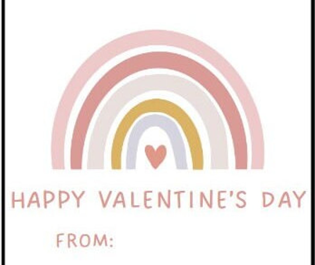 Printable Rainbow Valentine's Day Lollipop Holder Rainbow Valentine ...