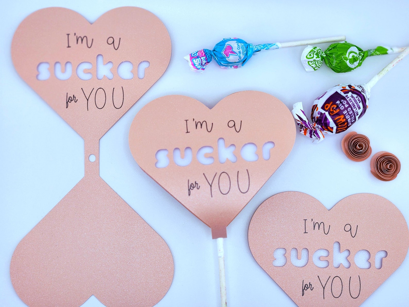 Personalized Heart Lollipop Holder Custom Valentine's Day Candy Holder ...