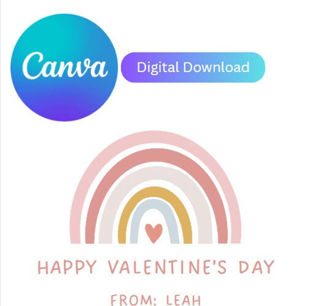 Editable Rainbow Valentine's Day Lollipop Holder Rainbow Valentine ...