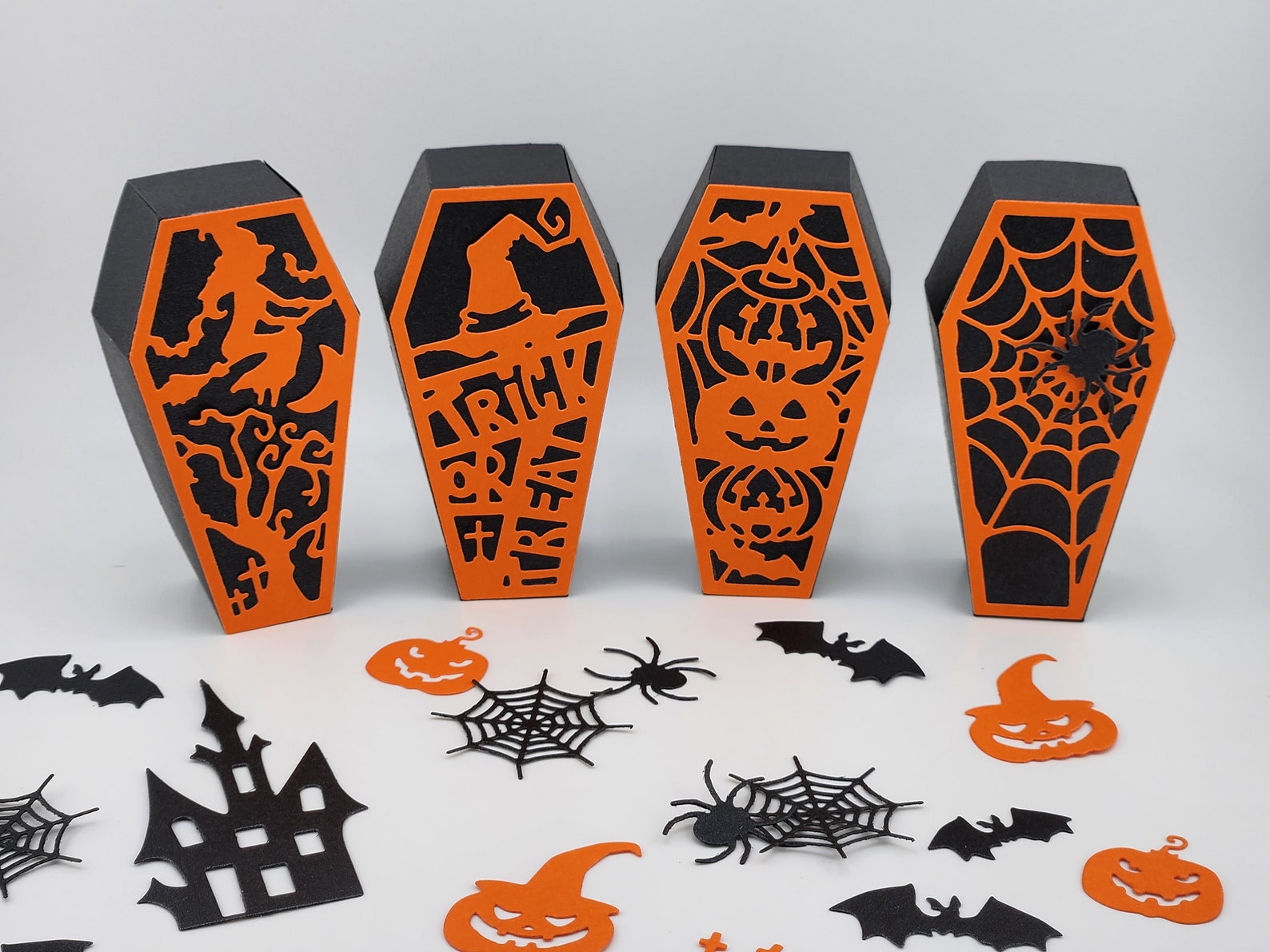 4 Halloween Coffin Treat Boxes, Halloween Coffin Candy Boxes, Coffin ...