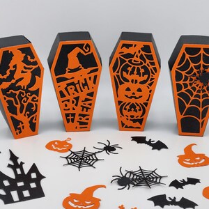 4 Halloween Coffin Treat Boxes, Halloween Coffin Candy Boxes, Coffin ...