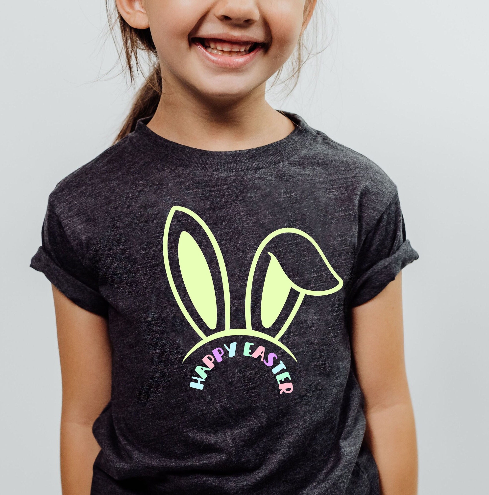 Happy Easter Bunny Ears, Girls Toddler T-shirt, Easter T-shirt for ...