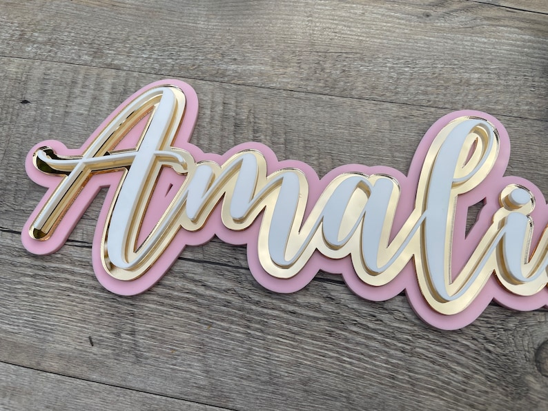 Triple Layered Name Sign Cream Candy Kids Room Wall Decor - Etsy