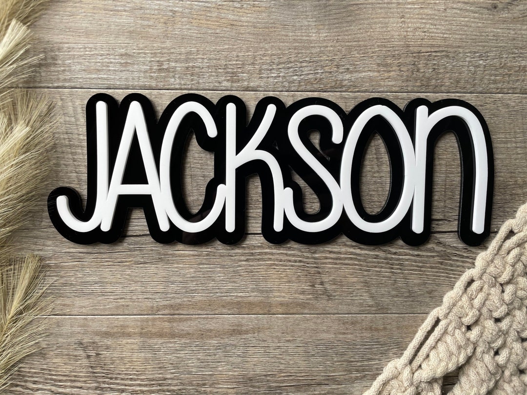 Layered Name Sign Please Write Me Font Kids Room, Wall Decor Acrylic ...