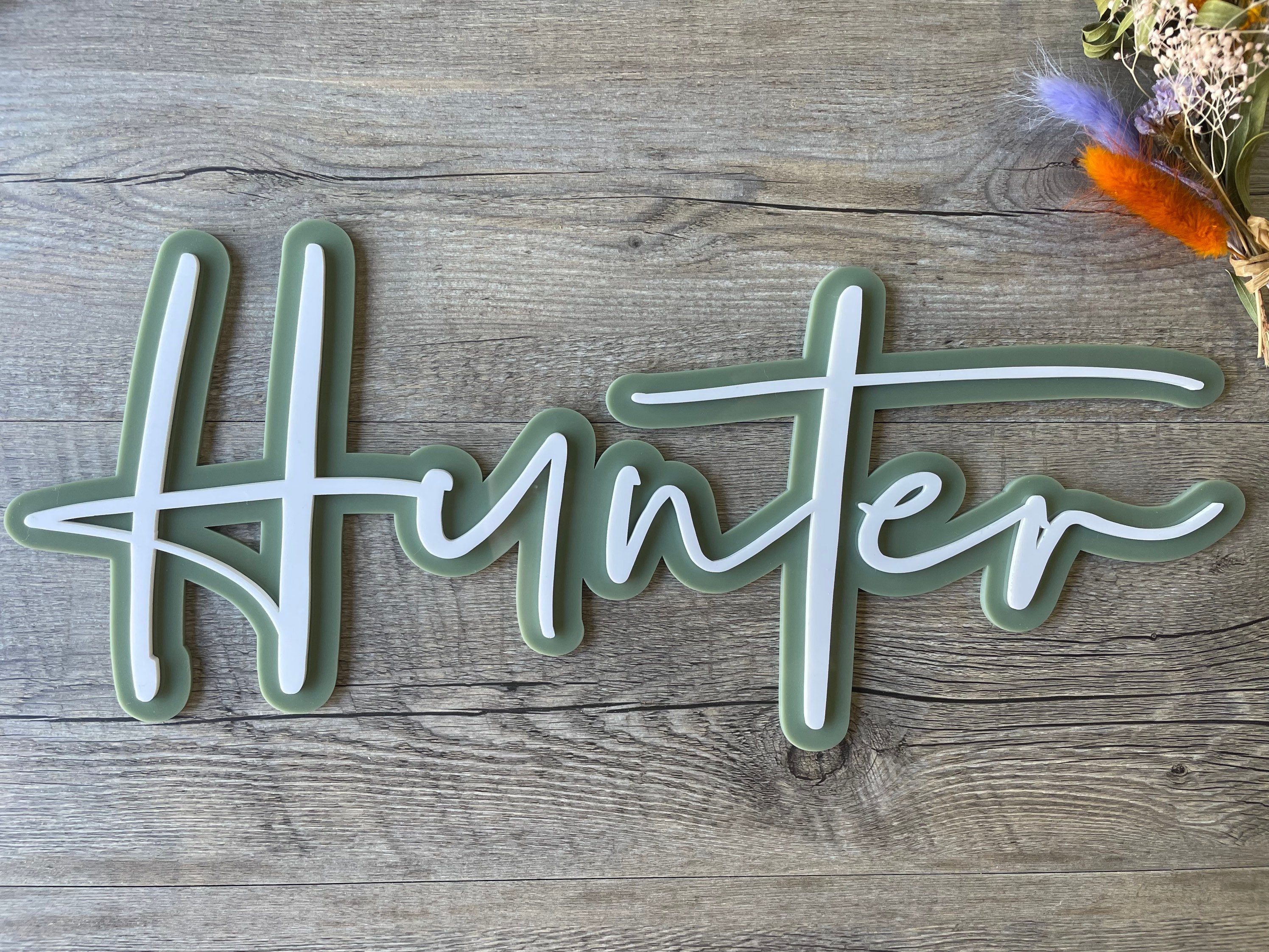 Layered Name Sign Silver South Kids Room Wall Decor - Etsy Australia