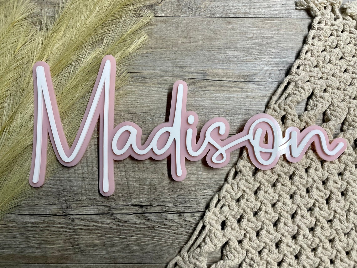 Layered Name Sign Grindline Kids Room Wall Decor - Etsy Australia