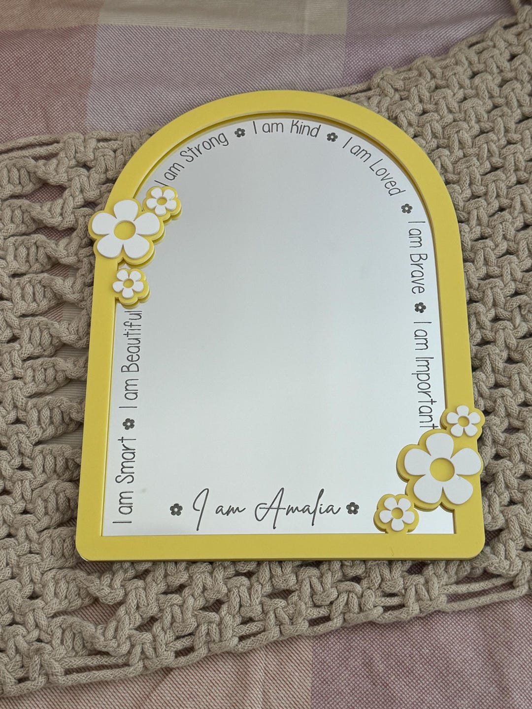 Personalized Affirmation Mirror: Daisy Decor, Acrylic & Timber - Etsy ...