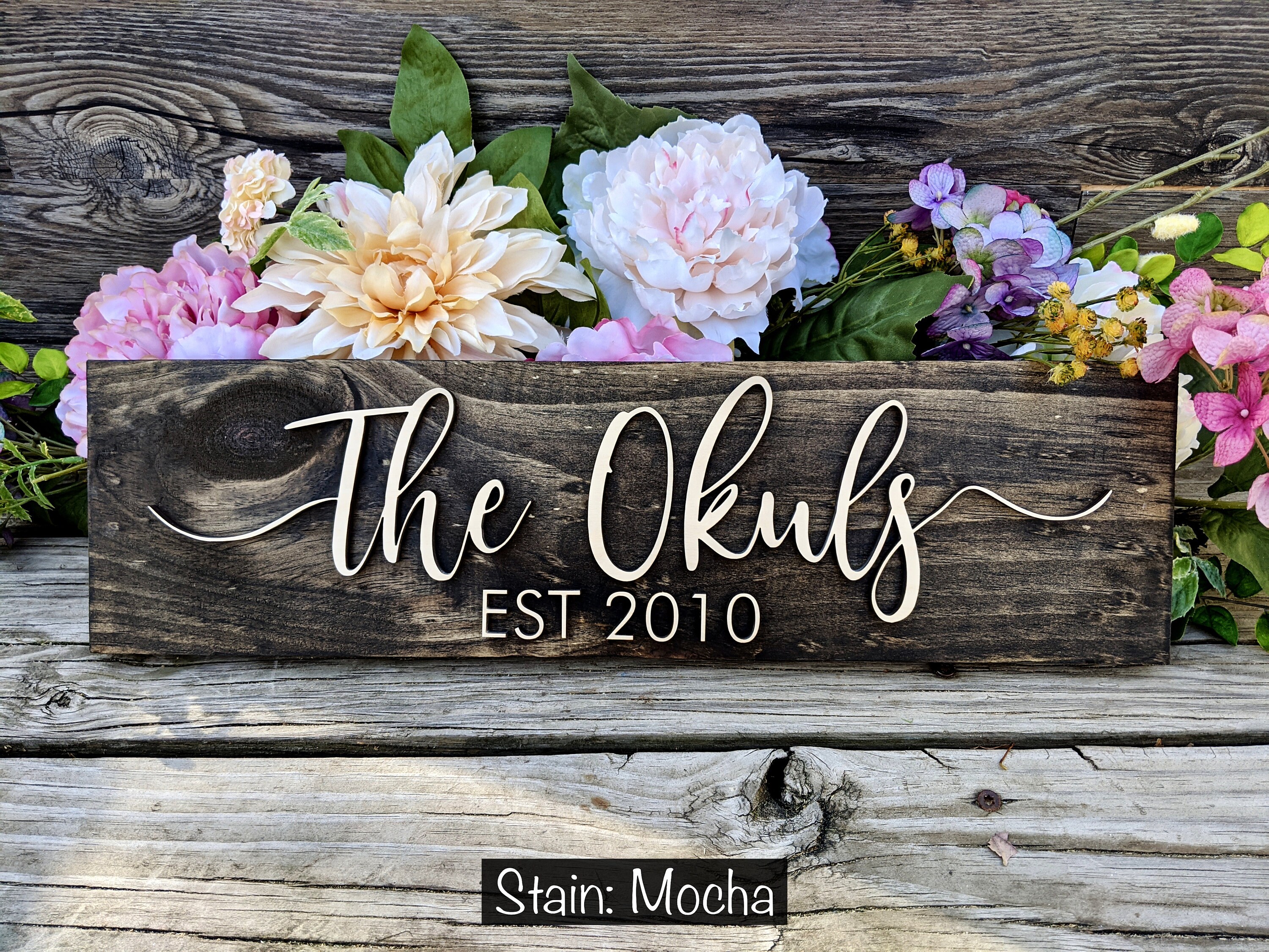 Last Name Sign Established Sign Personalized Wedding Gift | Etsy