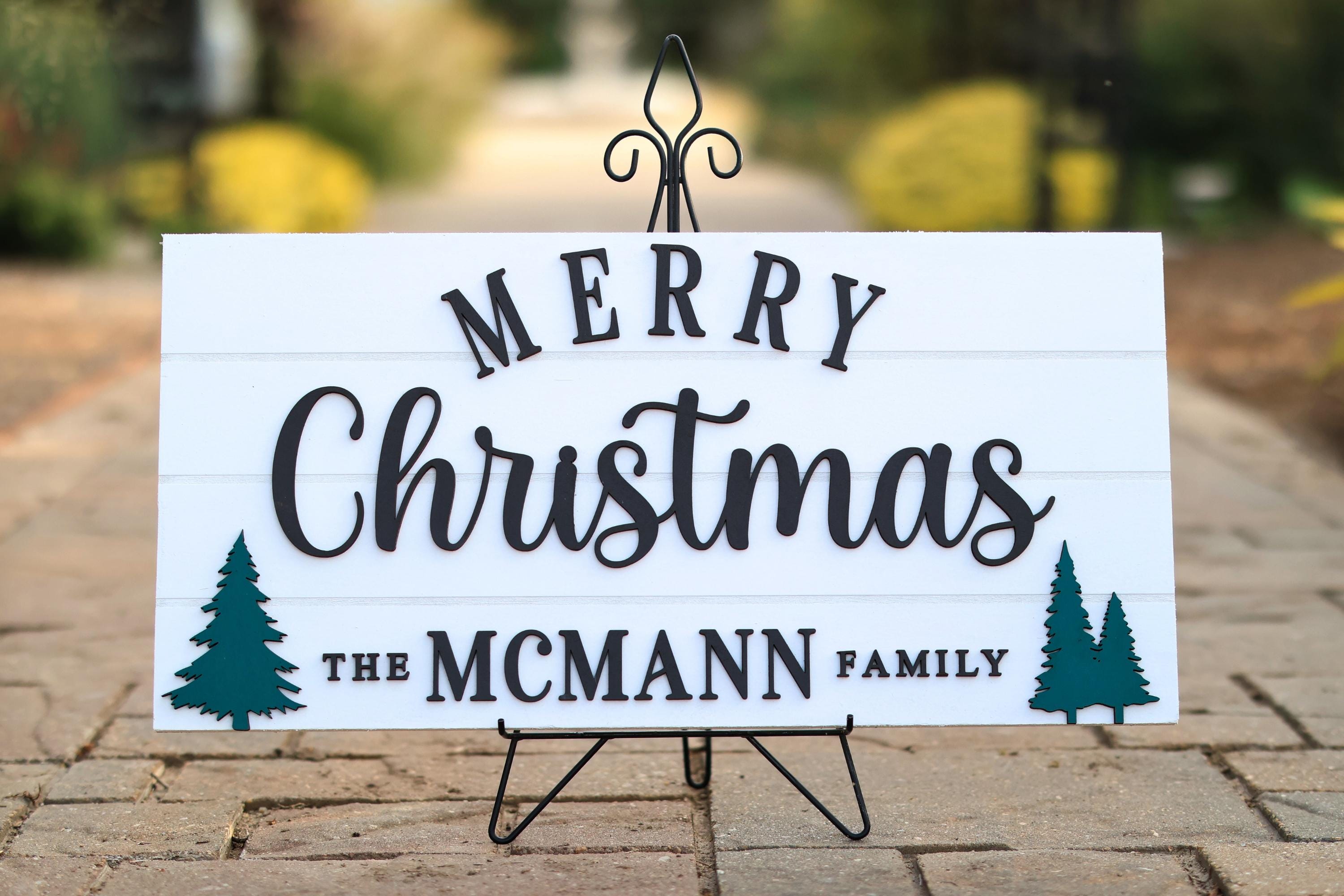 Christmas Sign, Merry Christmas Sign, Last Name Holiday Sign, Pallet ...