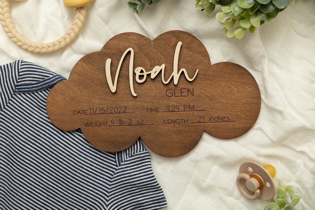 Baby Birth Stats Sign, Hospital Name Sign for Baby, Newborn Photo Prop ...