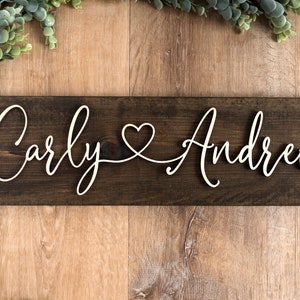 Connecting Heart Name Sign, Gift for Couple, Housewarming Gift ...
