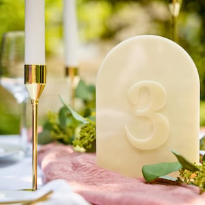 Monochromatic Arched 3D Acrylic Table Numbers, Wedding Signage, Modern ...