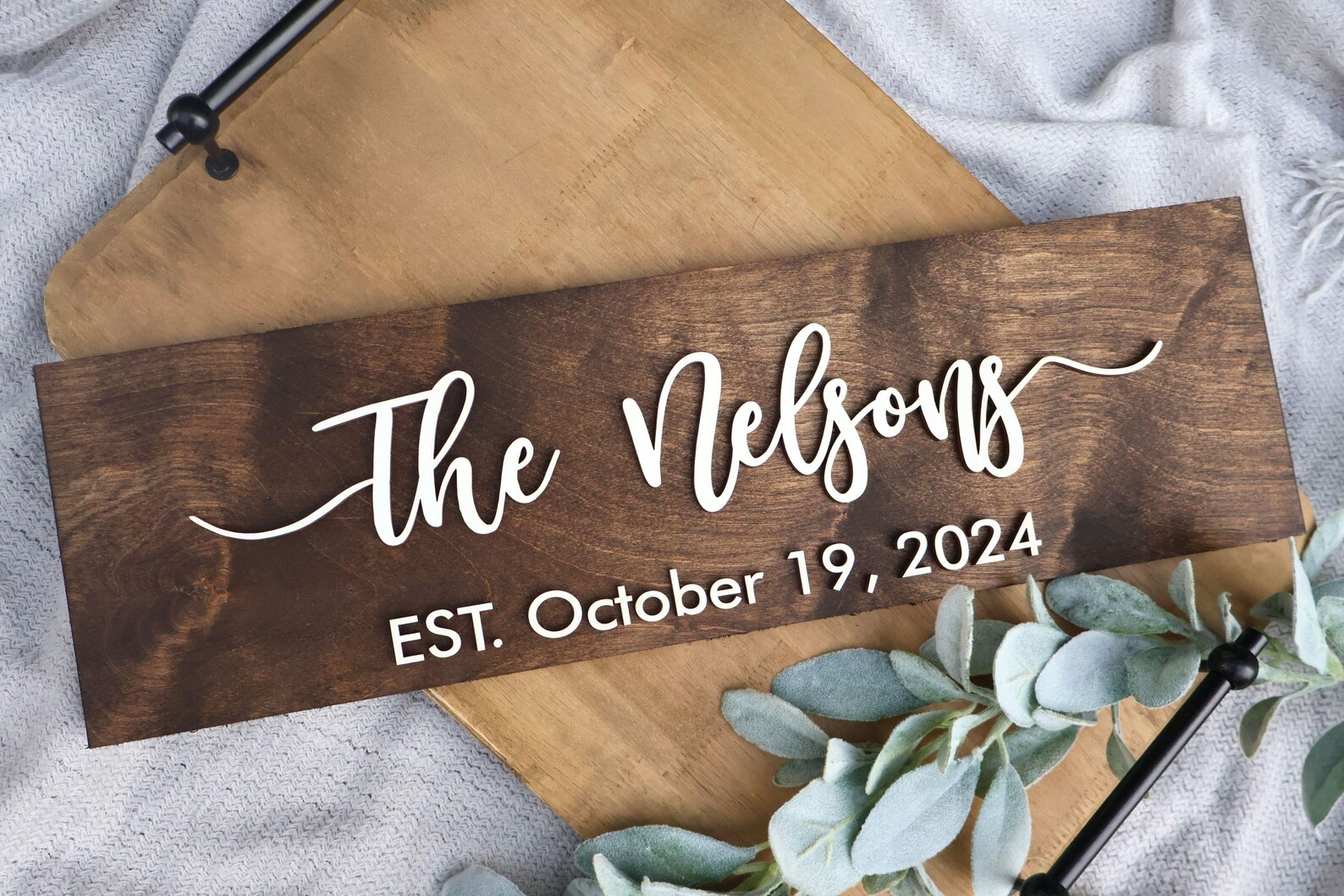 Last Name Sign, Established Sign, Personalized Wedding Gift, Family ...