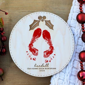 Mistletoes Baby Footprint, DIY Footprint Art, Baby's First Christmas ...