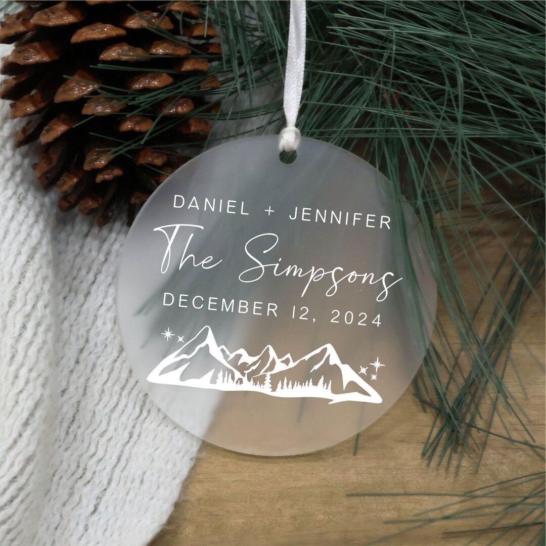 Custom Wedding Gift, Last Name Ornament, Personalized Family Christmas ...