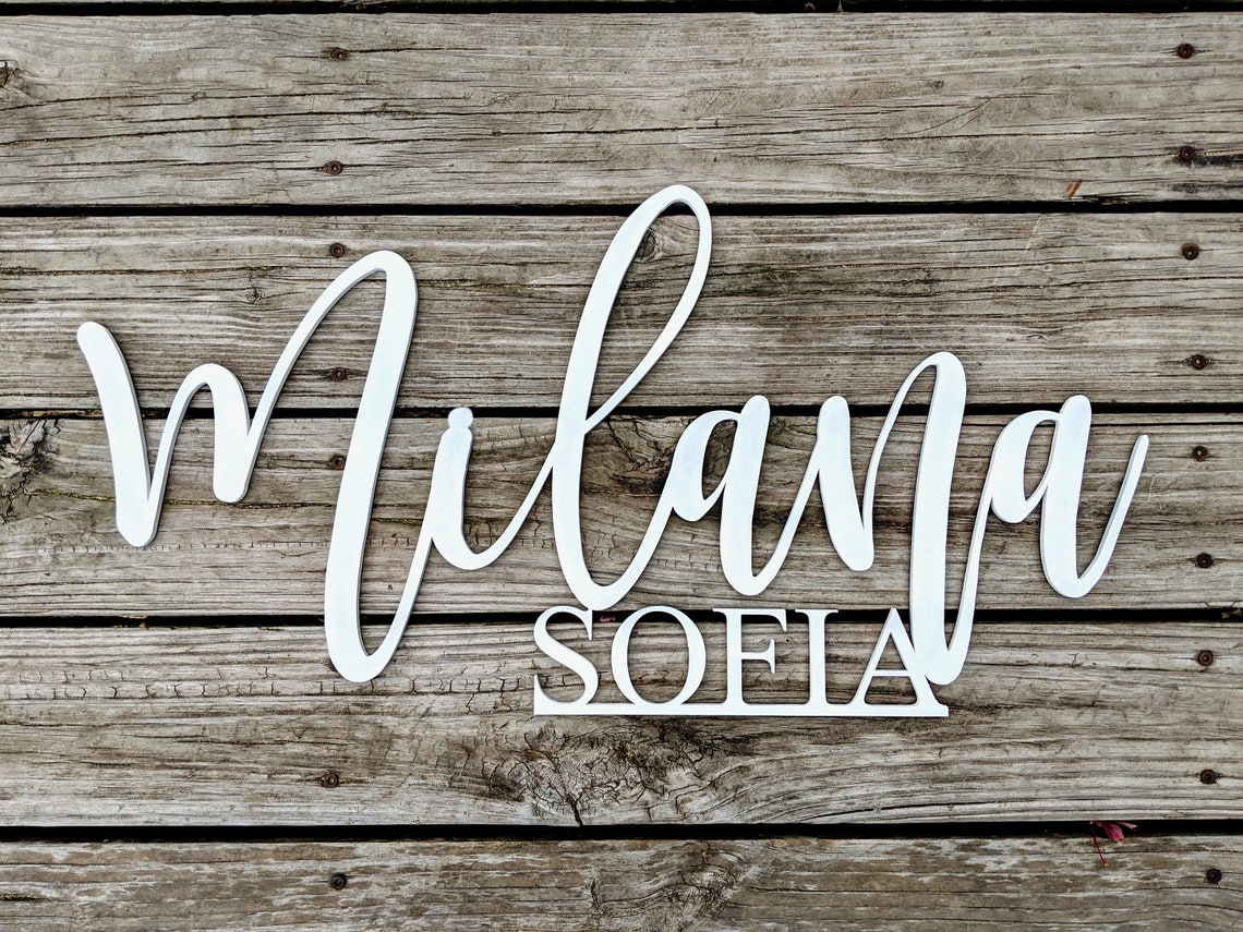 Wood Name Sign Laser Cut Name Sign Word Cut Out Name Sign | Etsy