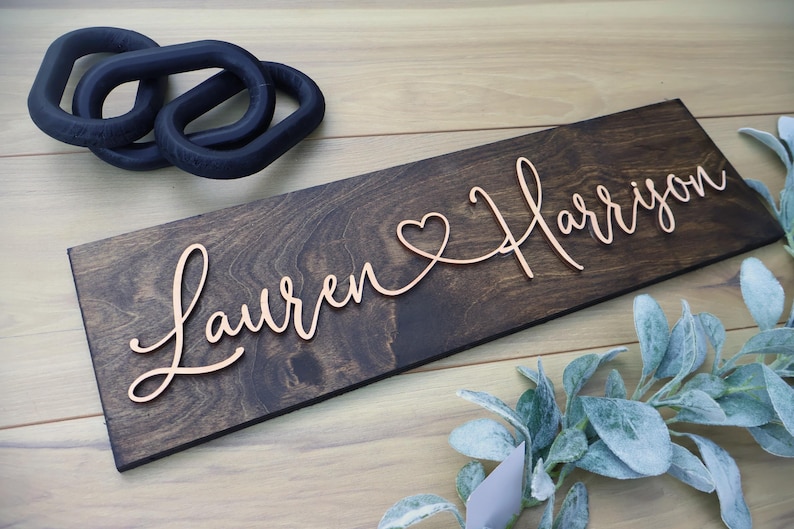 Connecting Heart Name Sign, Gift for Couple, Housewarming Gift ...