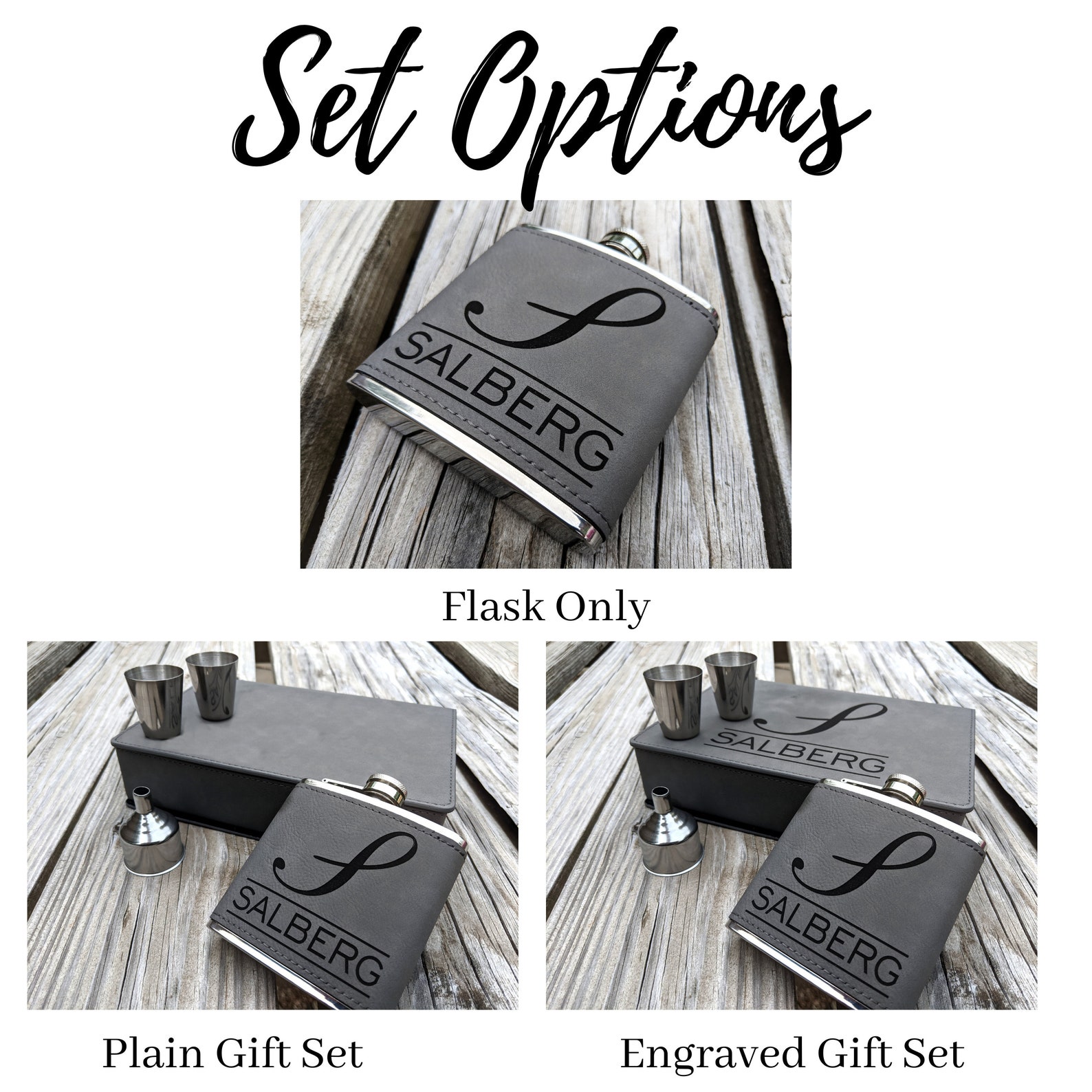 Flask Gift Set Custom Leather Hip Flask With Shot Glasses - Etsy