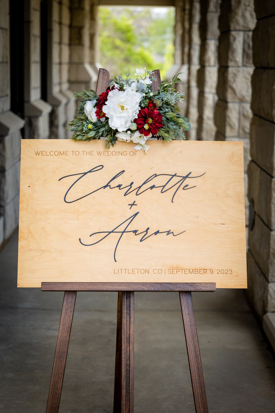 Welcome Wedding Sign, Personalized Wooden Welcome Wedding Sign, Wedding ...