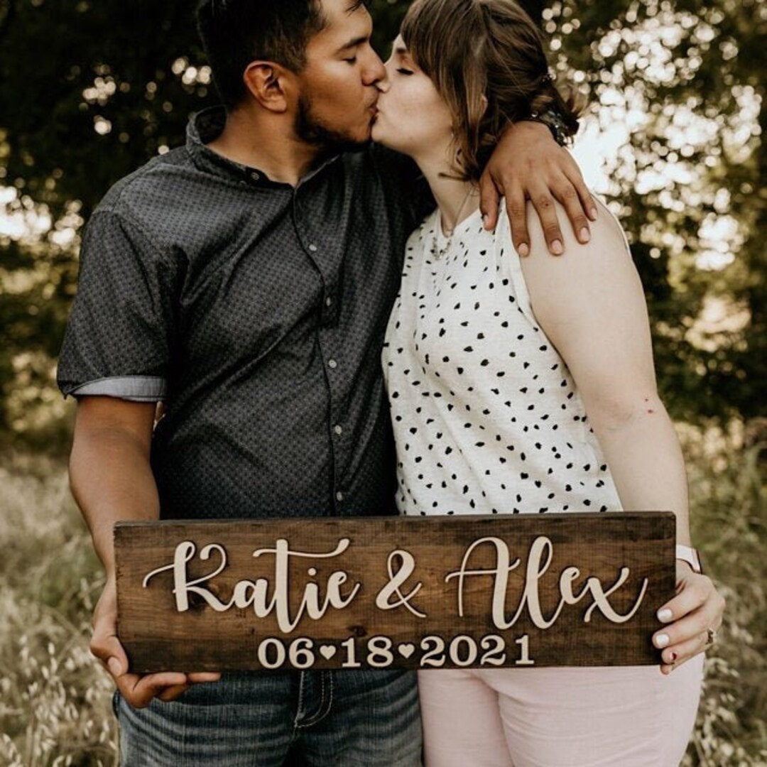 Engagement Announcement Sign, Engagement Photo Save the Date Sign ...