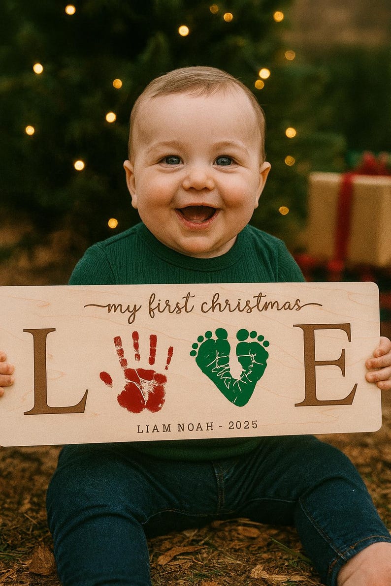 Baby First Christmas Keepsake, Christmas Footprints Infant, DIY ...