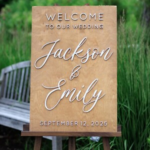 Wood Wedding Welcome Sign, Custom Wedding Sign, Personalized Rustic ...