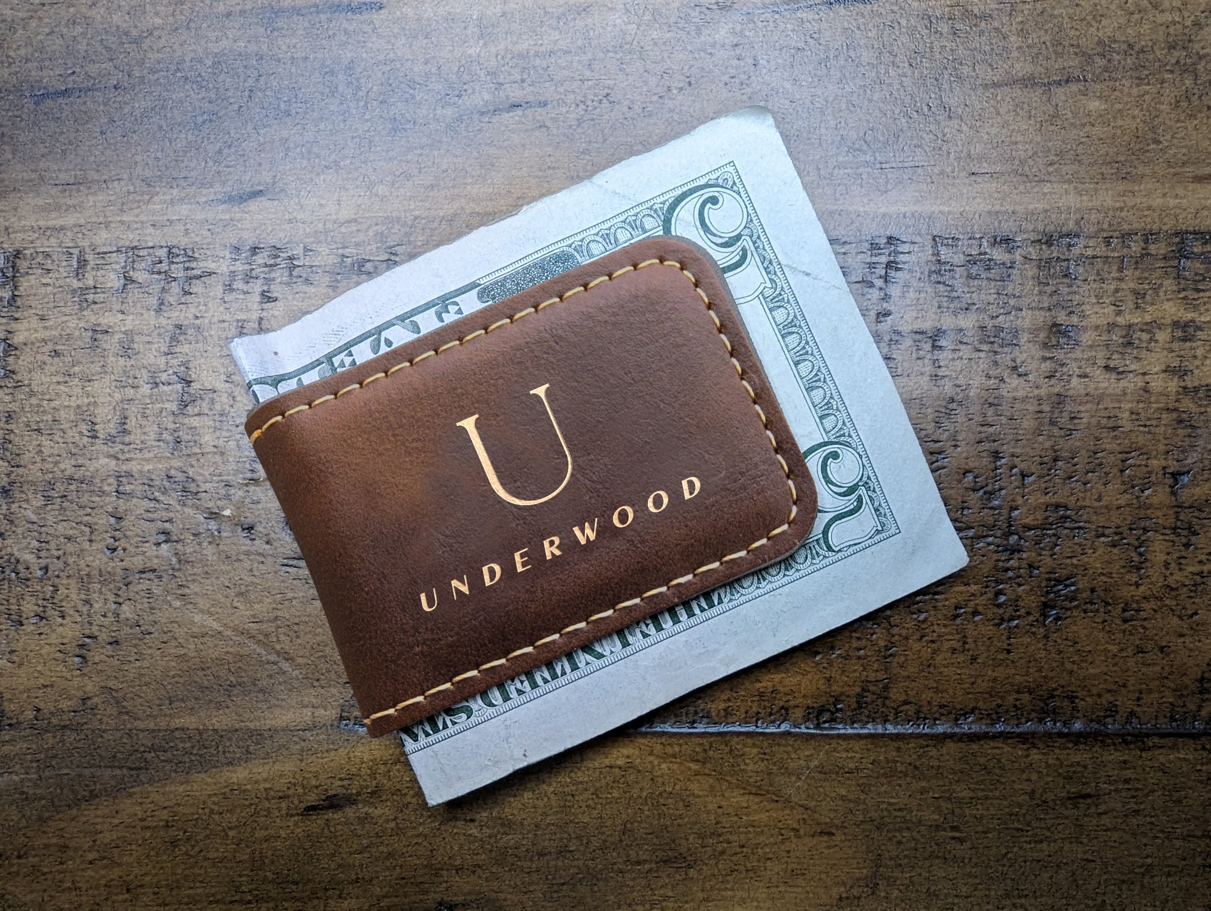Personalized Leatherette Money Clip, Groomsmen Gift, Custom Money Clip ...