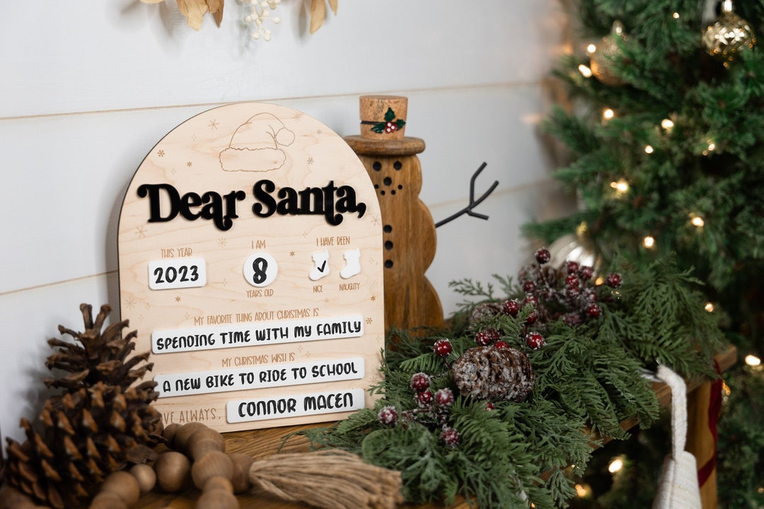 Dear Santa Sign | Dry Erase Christmas Sign | Dear Santa | Christmas ...