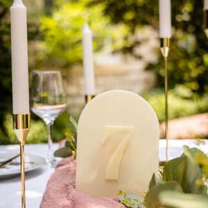 Monochromatic Arched 3D Acrylic Table Numbers, Wedding Signage, Modern ...
