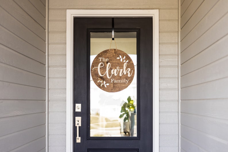 3D Last Name Front Door Sign Round Family Name Sign - Etsy
