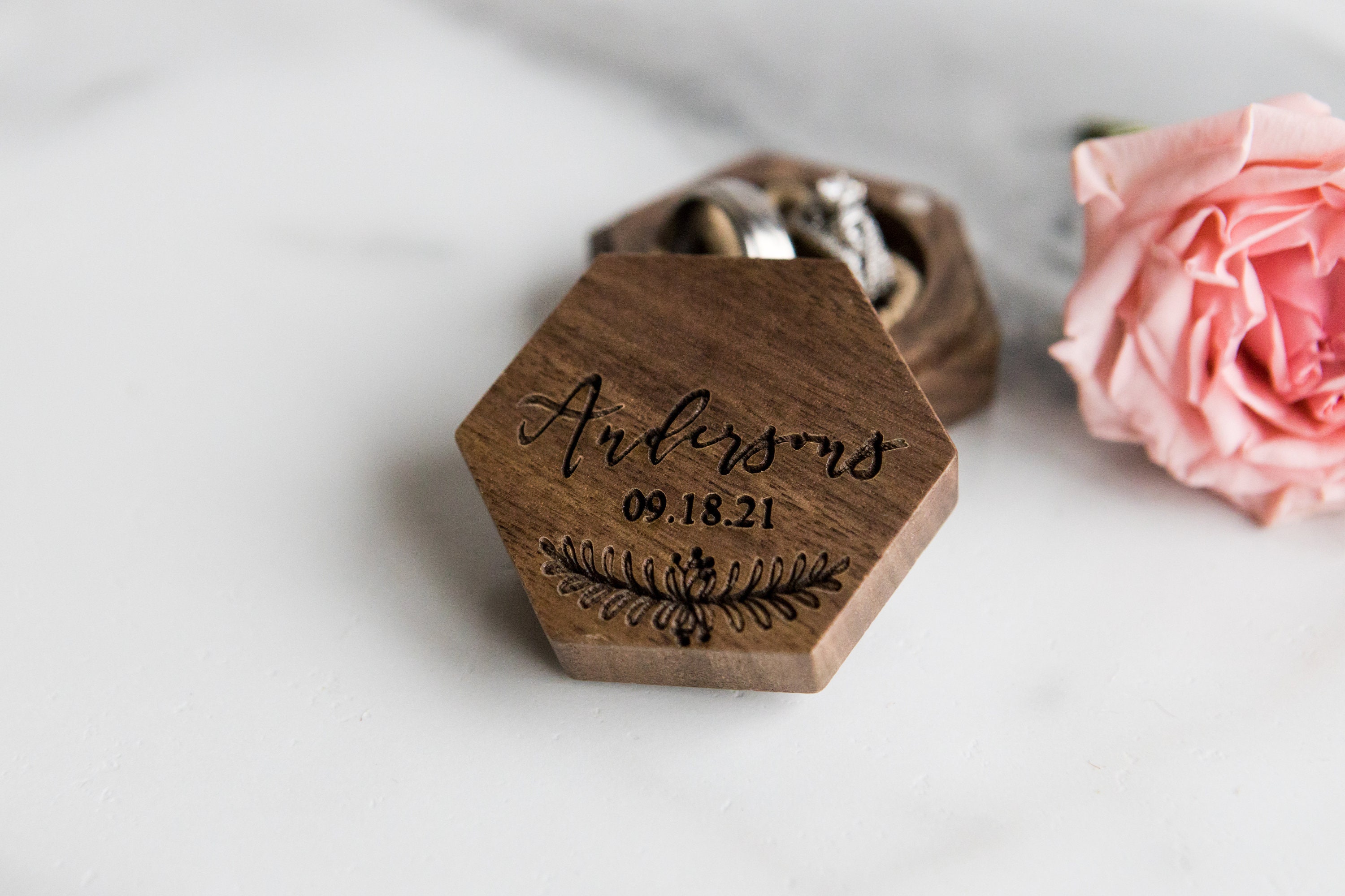 Personalized Wedding Ring Box Wood Ring Box Engagement Ring | Etsy