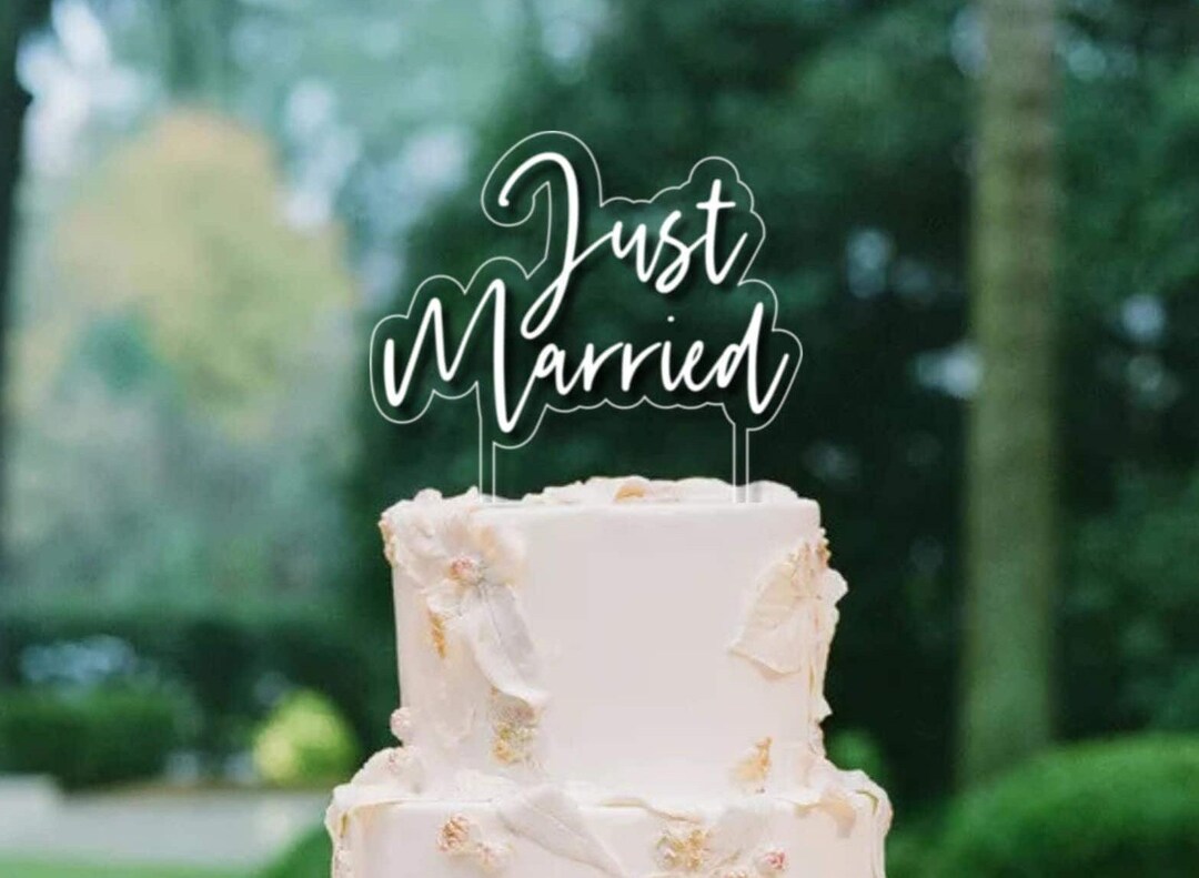 Just Married Wedding Cake Topper, 3D Wedding Cake Topper, Custom Cake ...
