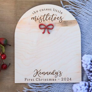DIY Footprint Art, Baby's First Christmas, Mistletoes Sign, Wooden Kids ...