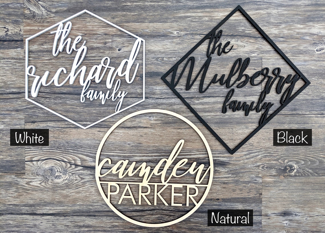 Wood Name Sign Laser Cut Name Sign Word Cut Out Name Sign | Etsy