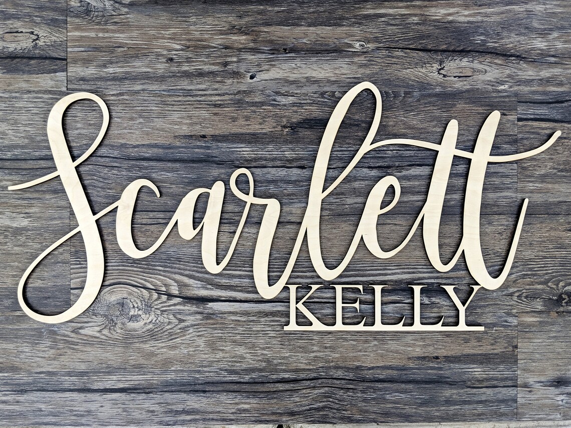 Wood Name Sign Laser Cut Name Sign Word Cut Out Name Sign | Etsy