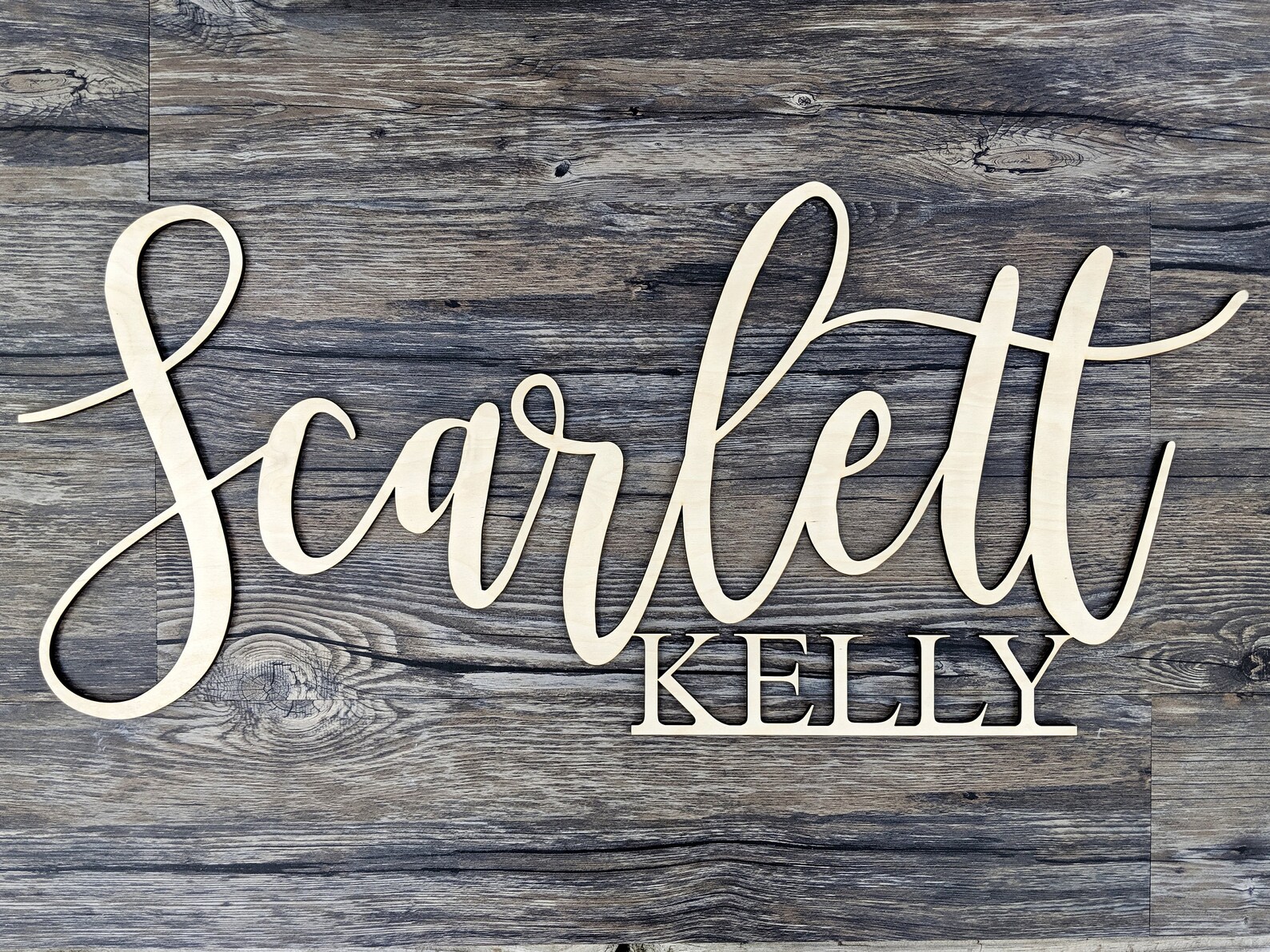 Wood Name Sign Laser Cut Name Sign Word Cut Out Name Sign | Etsy