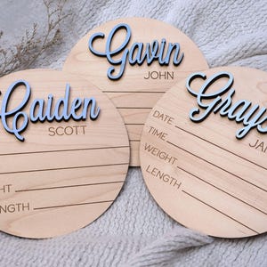 Round Baby Birth Stats & Footprint Sign, Hospital Footprint Sign for ...