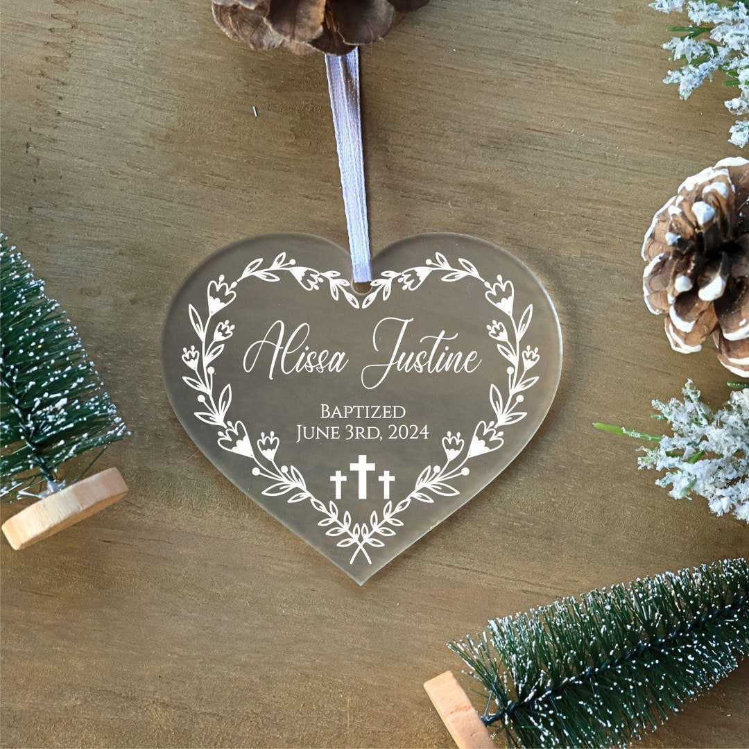 Baby Baptism Ornament, Personalized Christening Ornament, God Bless ...