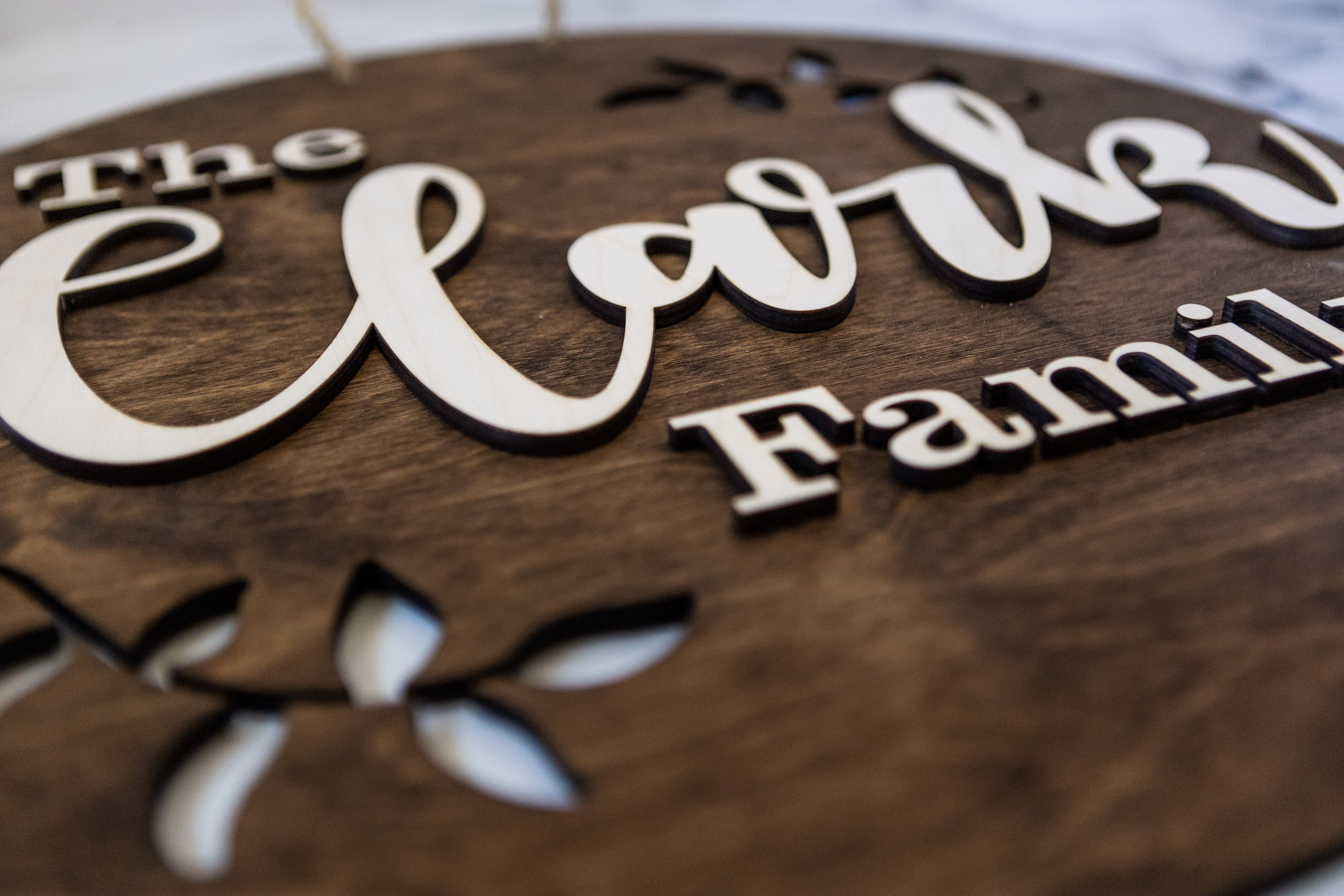 3D Last Name Front Door Sign Round Family Name Sign | Etsy