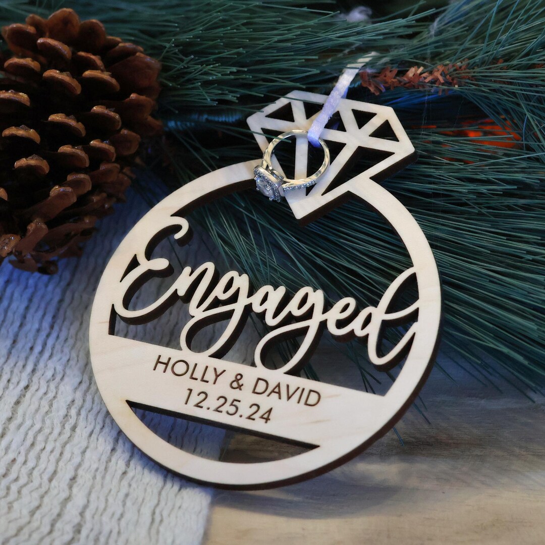 Married or Engaged Ornament, Wedding Ring Ornament, Christmas Engaged ...