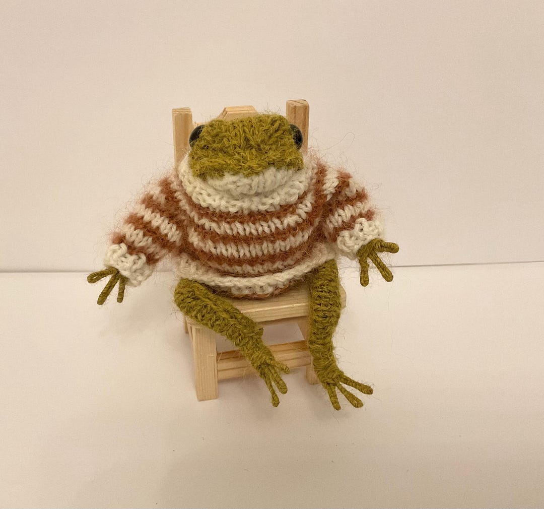 Hand Knitted Pocket Toad With Jumper - Etsy UK
