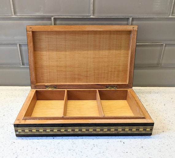 Vintage Wooden Inlay Trinket Box / Vintage Wood Trink… - Gem
