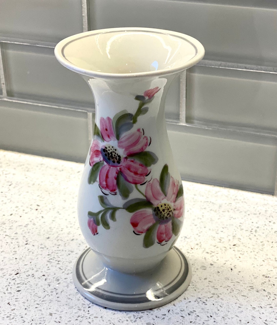 Vintage Handgemalt Porcelain Candleholder / Vintage Hand Painted ...