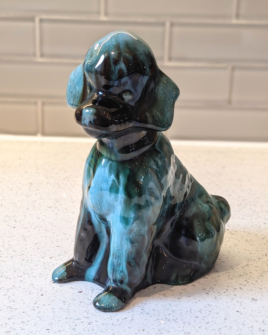Vintage Blue Mountain Pottery Dog Poodle / Canadian Blue Mountain ...