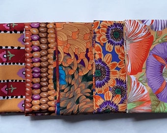 5 Red Kaffe Fassett FQ Bundle 5 Red Fat Quarters Bundle FQ 18 X 22 Cotton Quilt Fabric Version 8 ...